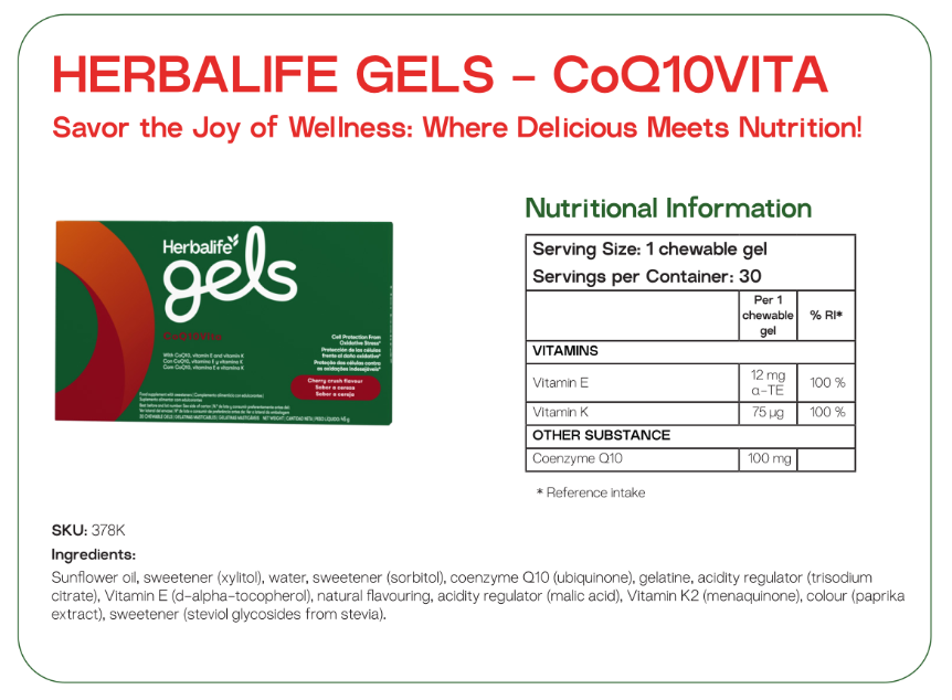 Herbalife Gels - CoQ10Vita Cherry Crush 30 chewable gels – Herba-Nutrition